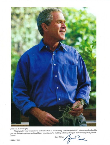POLITICS PHOTO (2000) GEORGE BUSH Thank You RNC Sustaining Member Auto ...