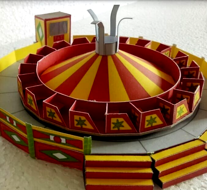 Ho Scale Carnival Fair Ride: The Satelite with LEDs Card Kit YOU Build ...