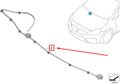BMW 2 F46 Windscreen Washer System Nozzle Chain 7331291 61667331291 NEW ...