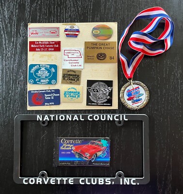 CORVETTE CLUBS LICENSE PLATE HOLDER, Corvette Cards, 11 Metal Club ...