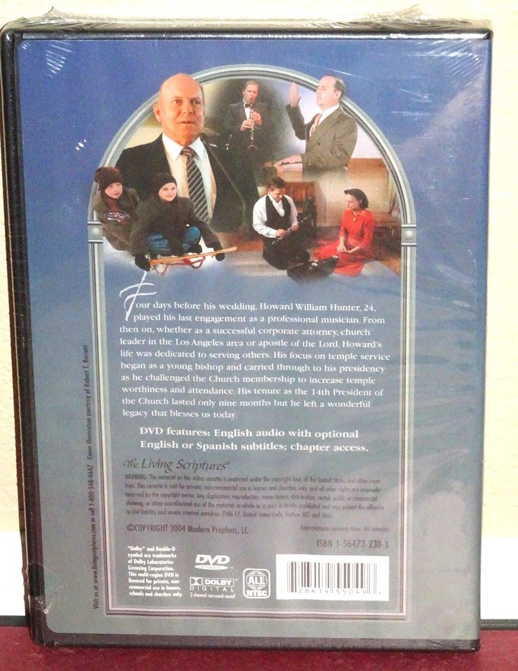Howard W. Hunter The Modern Prophets DVD LDS Mormon Living Scriptures ...