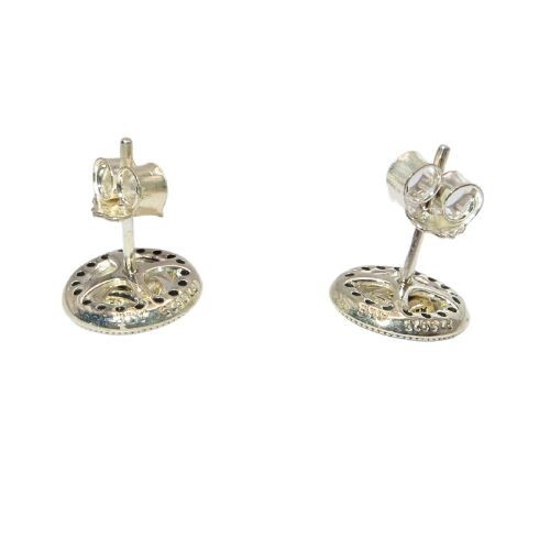 Pandora Vintage Allure Clear CZ & Silver Sterling Post Earrings ...