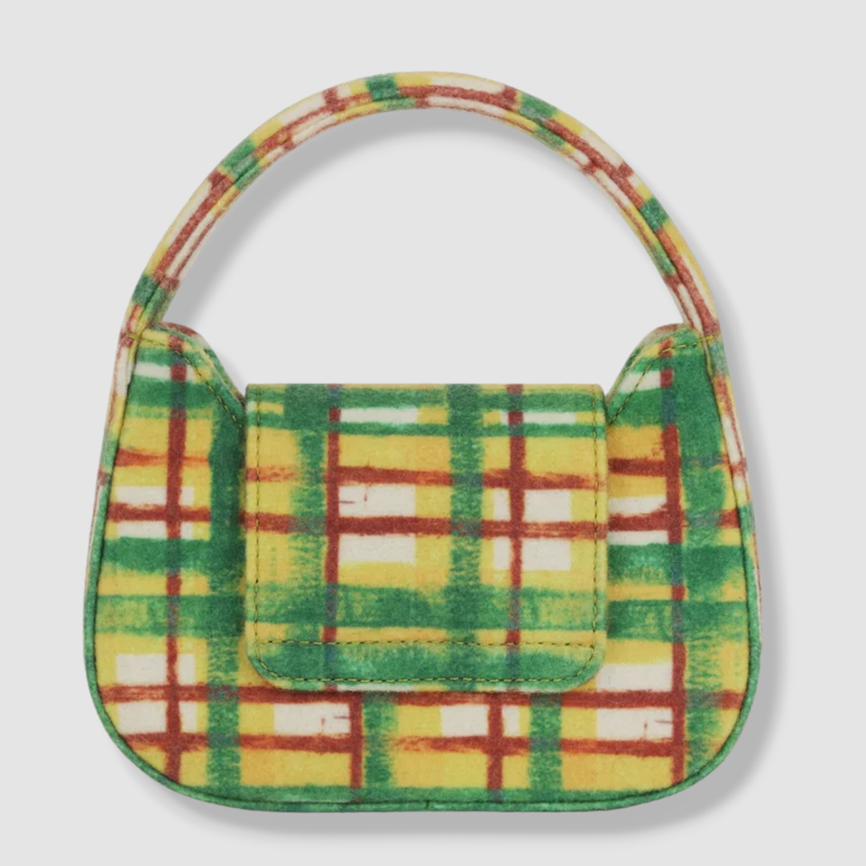 $295 Simon Miller Women's Green Mini Retro Plaid Top-Handle Logo Purse ...
