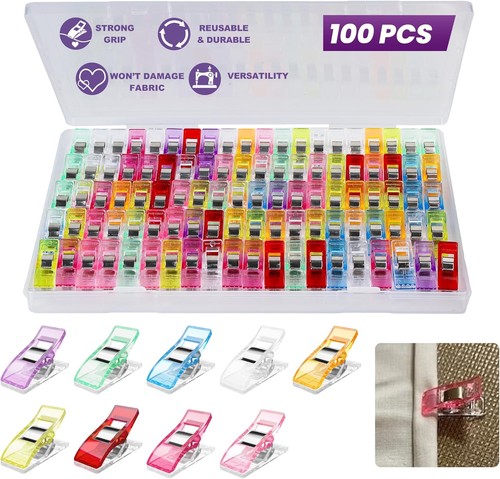 100pcs Sewing Clips Multipurpose Quilt Clip for Fabric Multi-Colored ...