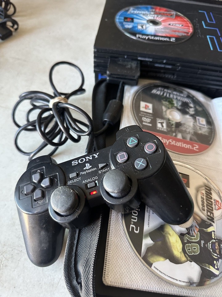 Sony PlayStation 2 PS2 FAT Console SCPH-39001 BUNDLE w/ Smack Down + 16 ...