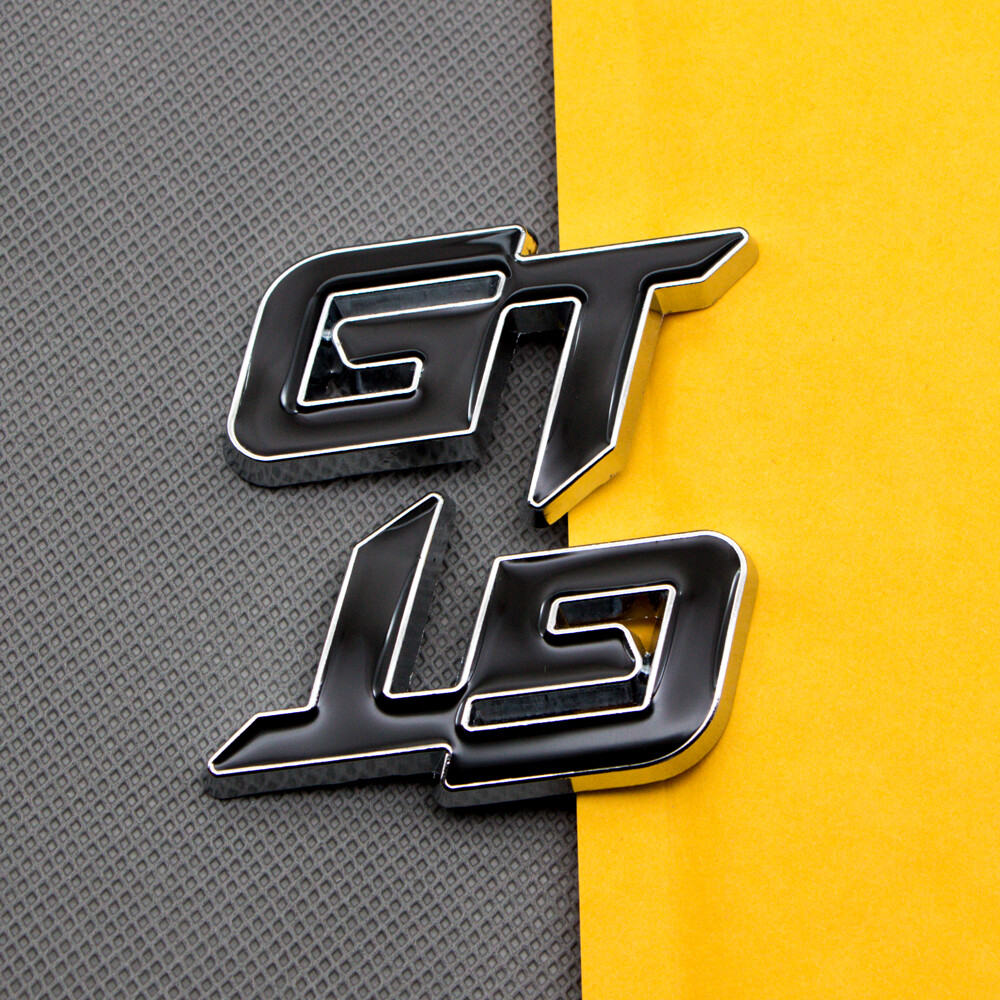 2x Silver & Black Metal GT Emblem Car Logo Sport Chrome Badge Trunk SUV ...