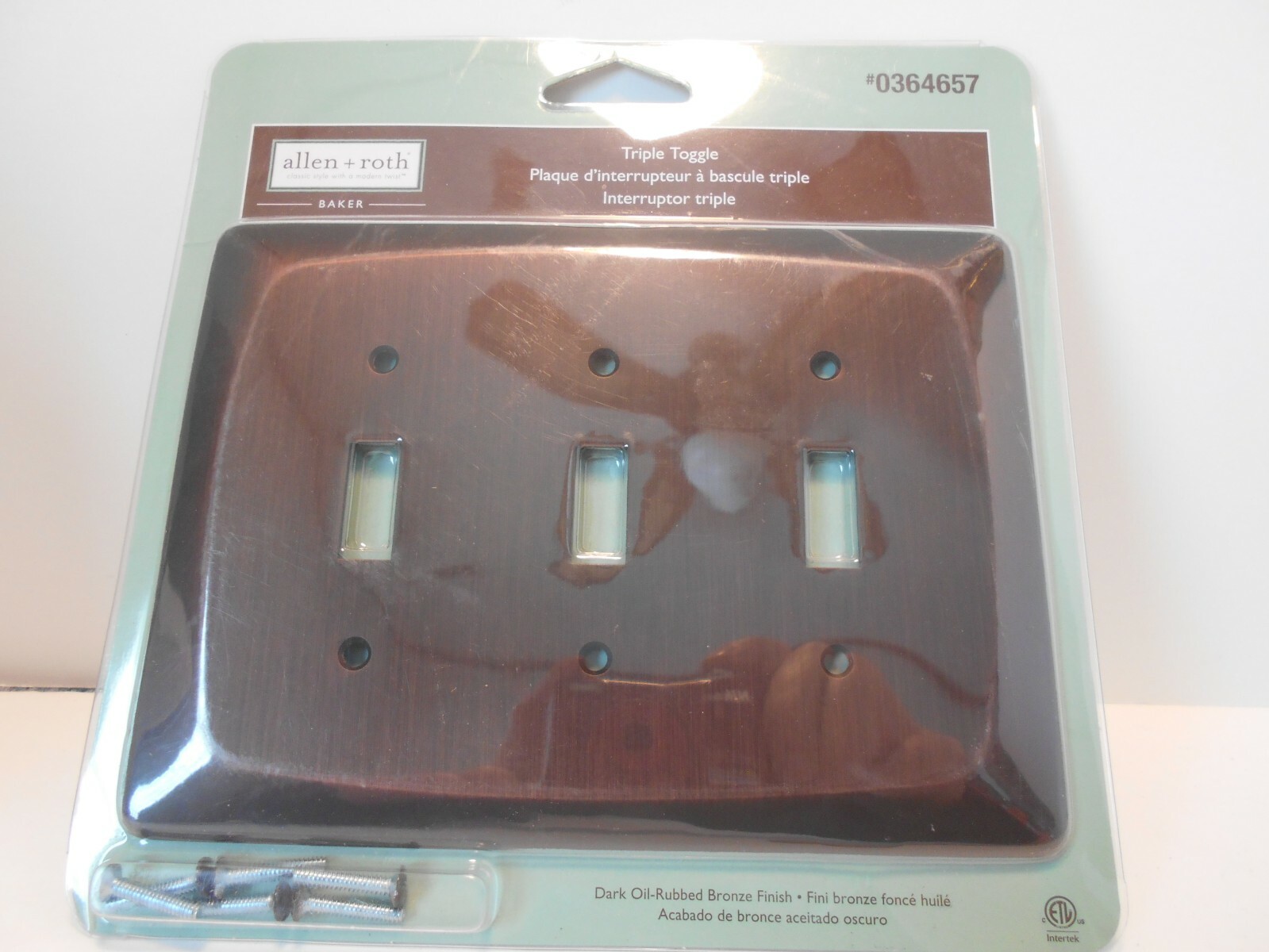 Allen + Roth Triple Toggle Wall Plate Dark Oil-Rubbed Bronze Finish ( 6 ...