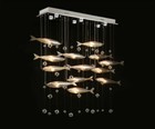 Creative LED crystal chandelier restauran tlights Flying Fish Bar ...