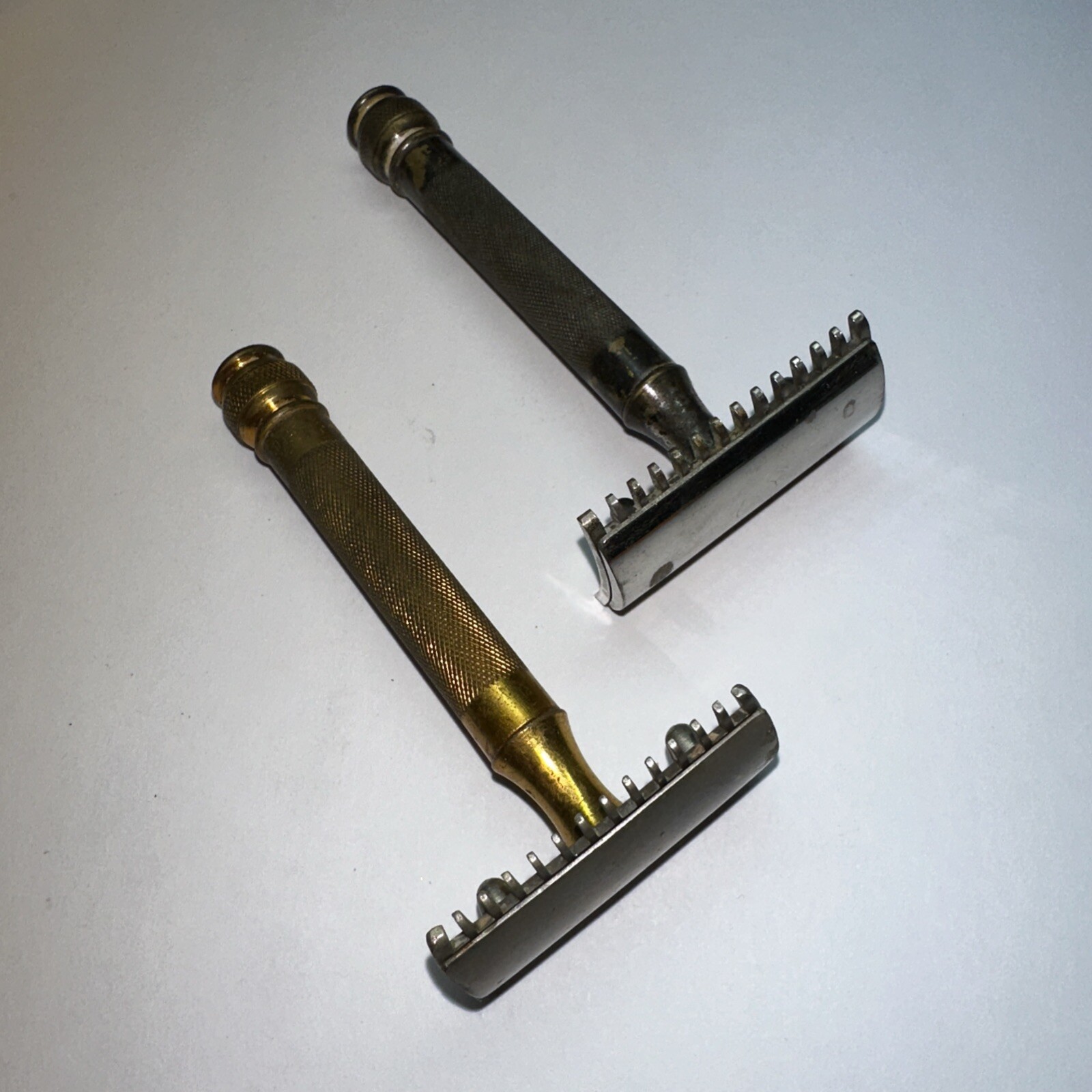 Lot of 2 1920s Early Gillette Old Type Ball End Double Edge 3 piece ...