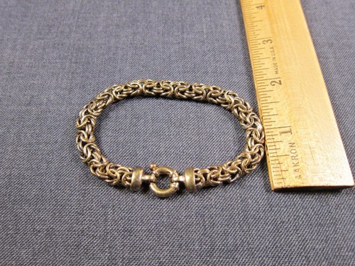 Gorgeous gold vermeil over sterling silver Byzantine link bracelet ...