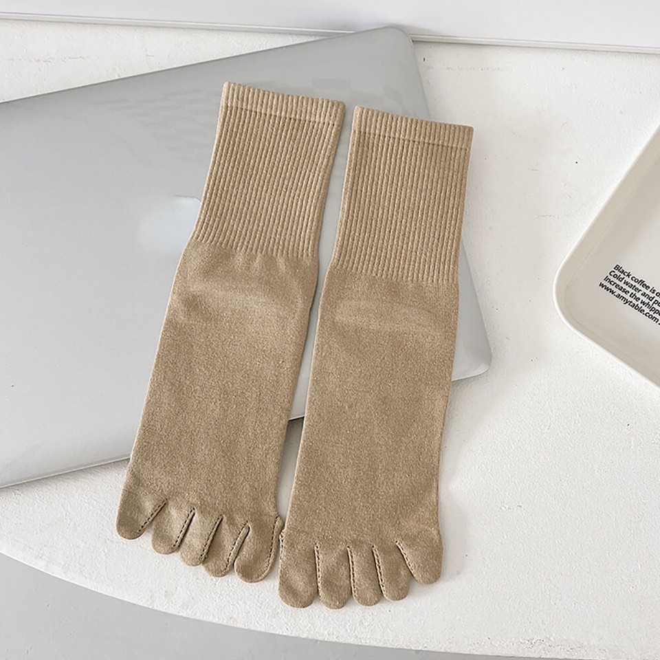 Solid Color Cotton Split Toe Socks Unisex Two-Toed Socks Men Women Tabi ...