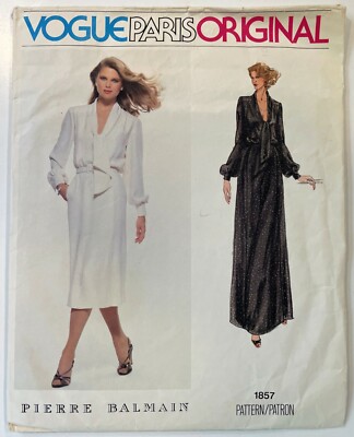 Vogue Paris Original 1857 PIERRE BALMAIN DRESS in 2 Lengths Sewing ...