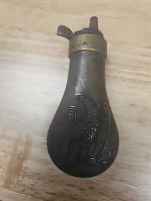 VTG RARE COPPER BRASS COLT PISTOL GUN POWDER BOTTLE FLASK US CIVIL WAR ...