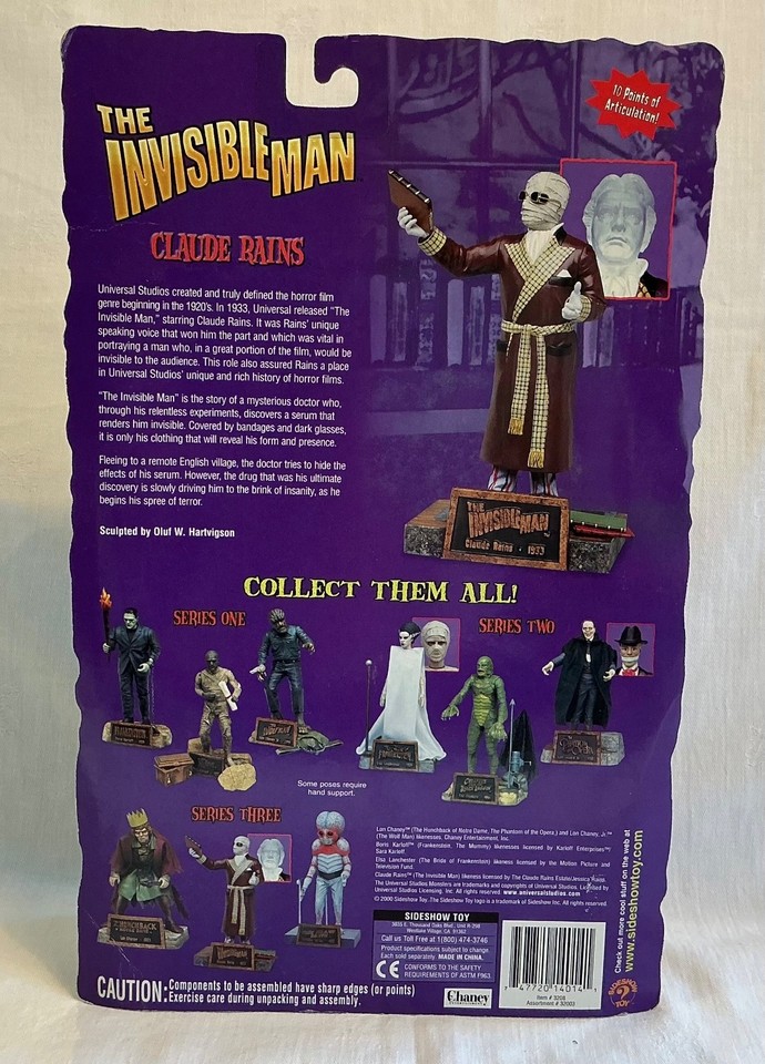 Sideshow Toy 2000 Universal Studios Monsters The Invisible Man 8 ...