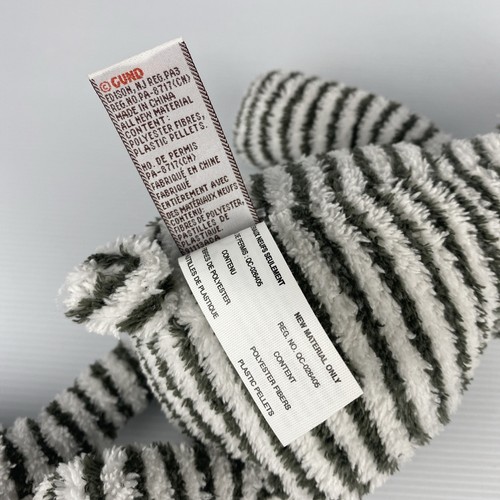 Gund Zag Teddy Bear Plush Grey Stripes Soft Stuffed Cuddle Toy 40cm ...