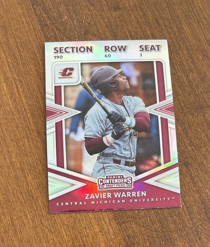 Zavier Warren 2020 Panini Contenders Silver Holo Prizm CT-ZW Central ...