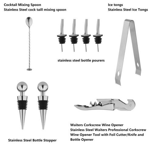 Cocktail Shaker Set Maker Mixer Martini Spirits Bar Strainer Bartender ...