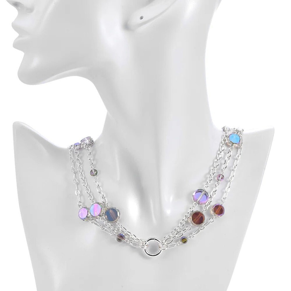 Kirks Folly Fantasia Triple Chain Add A Charm Necklace sterling ...