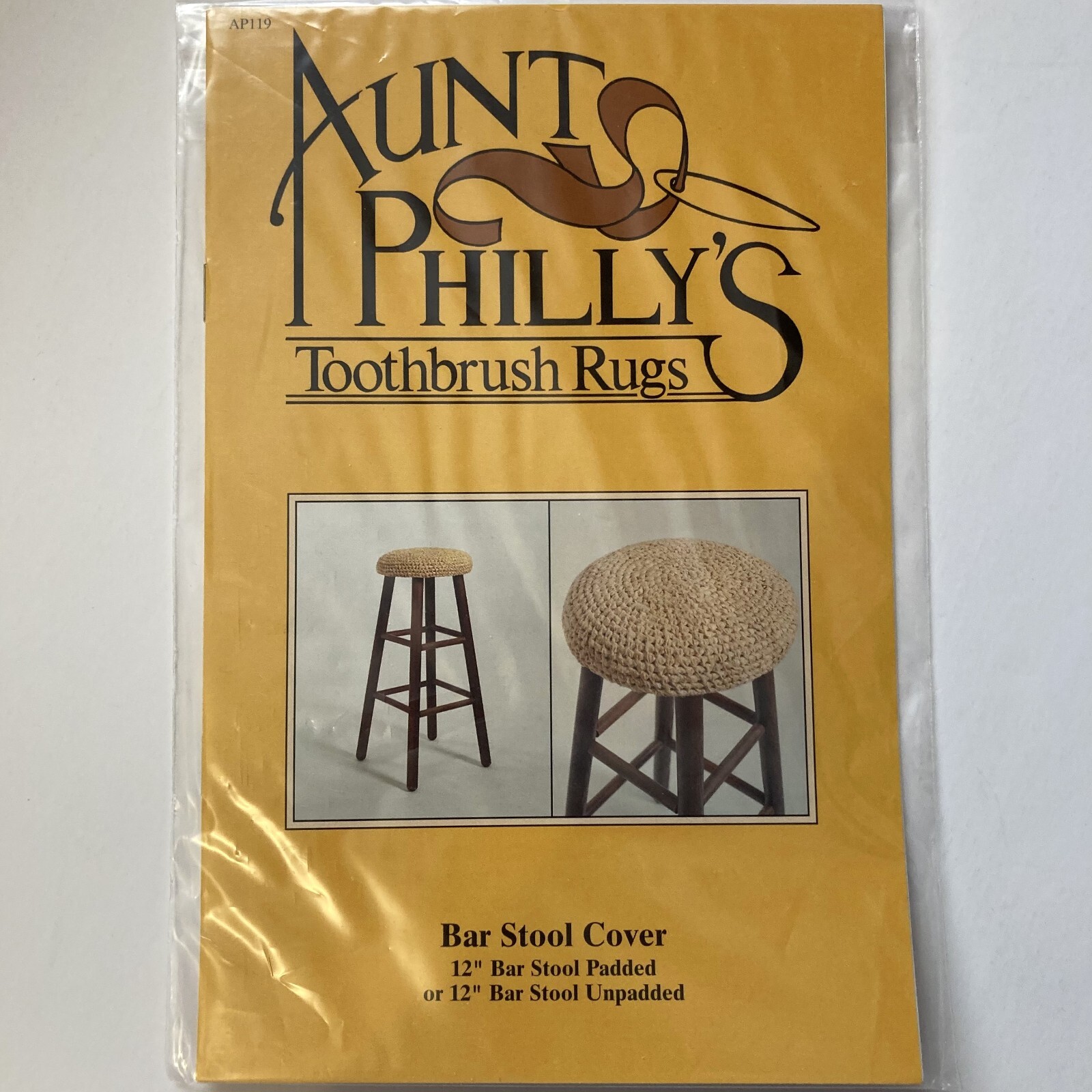 Aunt Philly's BAR STOOL COVER toothbrush rag rug pattern AP119 | eBay