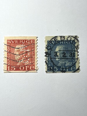 Vintage-Stamps,Sverige 25/15 Ore Set2-from personal collection ...