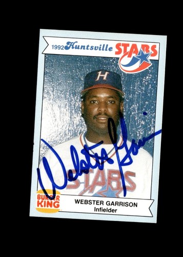 Webster Garrison 1992 Huntsville Stars authentic autographed card | eBay