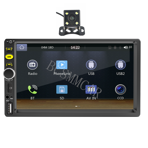 Double 2 Din Stereo Radio Touch Screen FM Video Mirror Link Multimedia ...