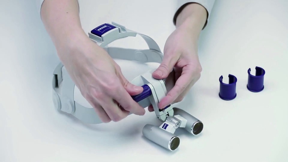 ZEISS - EyeMag Pro S system - stereoscopic loupe on head - dental loupe ...