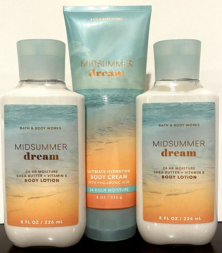 Bath & Body Works LOT OF 3 MIDSUMMER DREAM Body Lotions & Body Cream | eBay