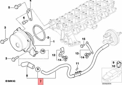 Genuine BMW E38 E39 E53 Sedan SUV Wagon Vacuum Pump Tube Pipe OEM ...
