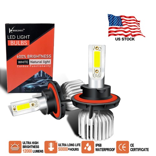 H13/9008 LED Headlight Fog Bulbs COB 6500K Low Beam For E-350 Super ...