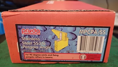 Pryda Pergola Angle Bracket Stainless Steel 88 x 63 x 36 x 1.6mm Box of ...