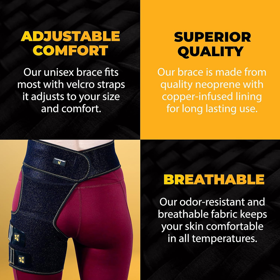 Copper Hip Brace for Sciatica Relief - Compression Wrap for Hip Pain | eBay