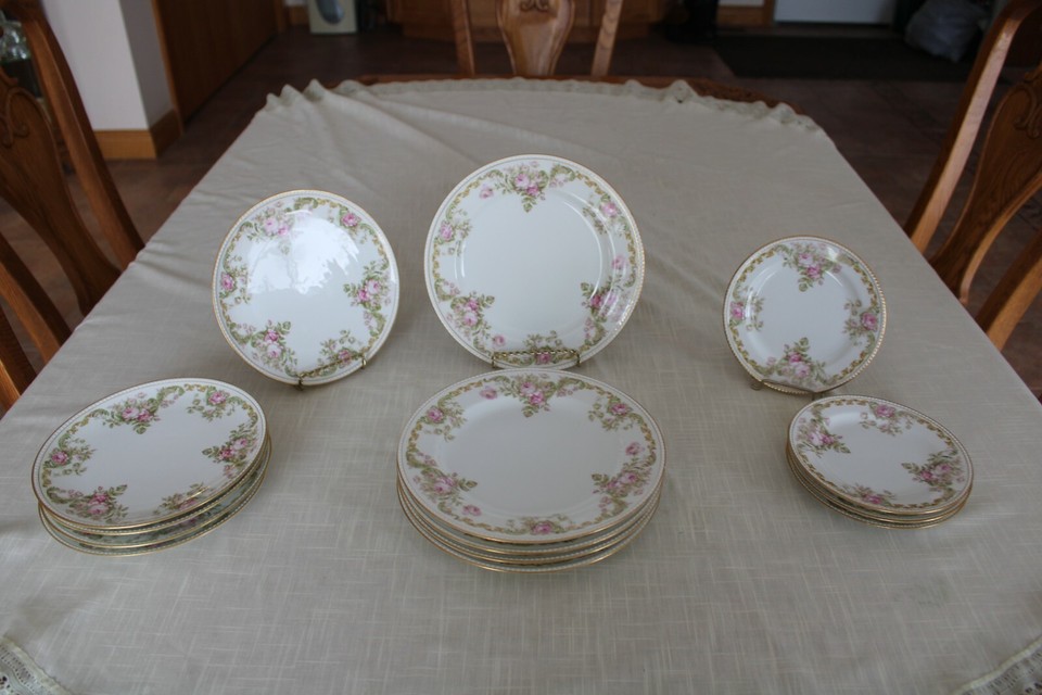 Haviland & Co. Limoges Schleiger Pattern Floral Pink Pattern 14 Piece ...