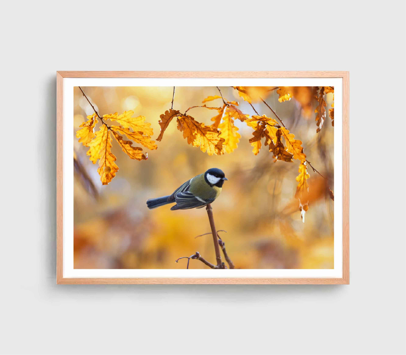 Bird on Branches Print, Wall Art, Autumn Framed Forest Wall Art, Animal ...