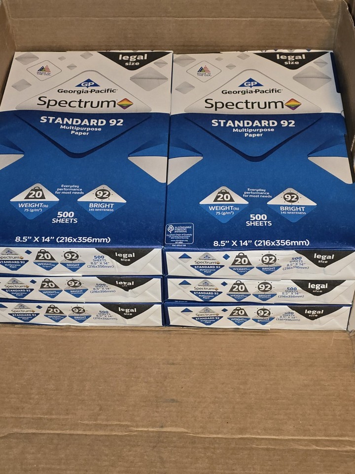spectrum standard 92 multipurpose paper 8.5"x14" (216x356mm) 500 sheets ...