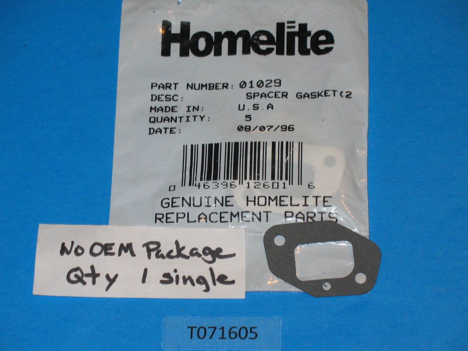 OEM HOMELITE 01029 gasket, intake 250 i4400b Z4400 HBC38 HBC40 PBC3800 ...