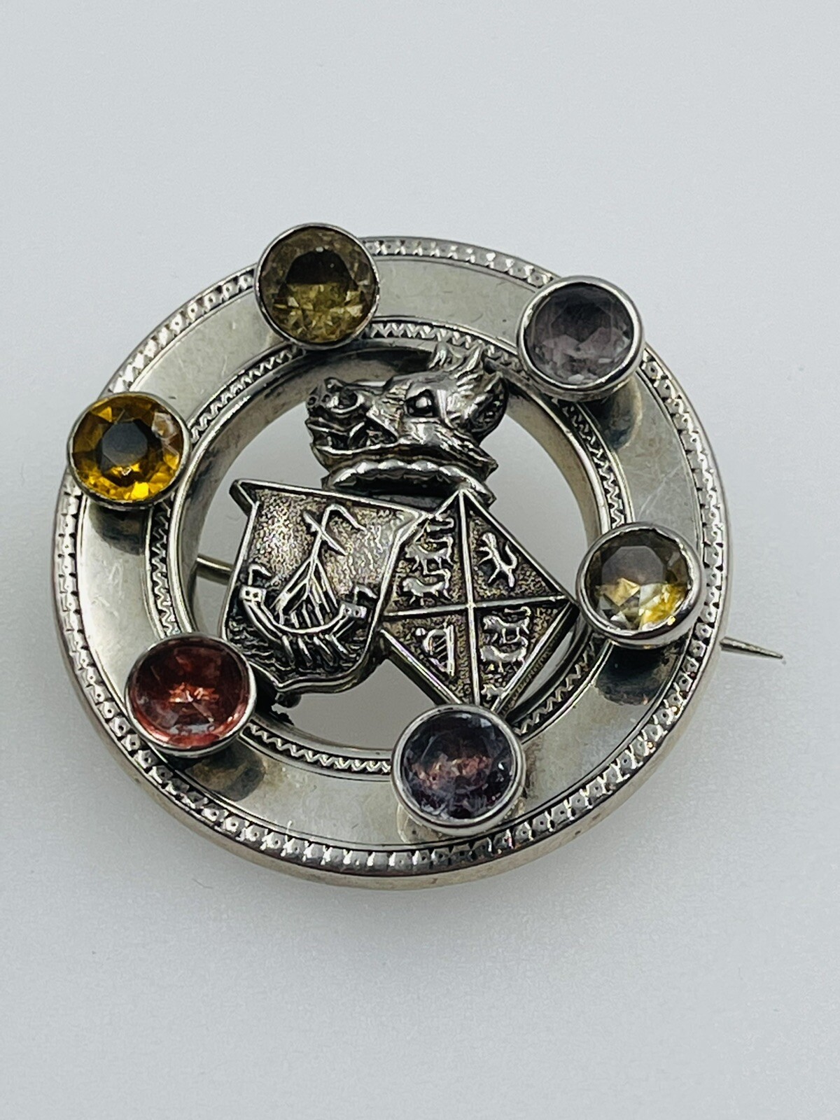 Antique Pair Scottish Victorian Sterling Silver Wild Boar Crest Kilt ...