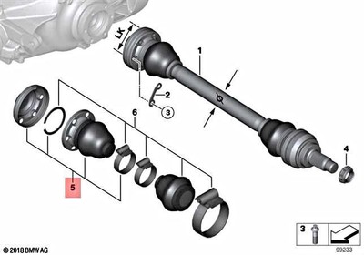 Genuine BMW E36 Z3 Rear Inner Drive Shaft CV Boot Repair Kit OEM ...