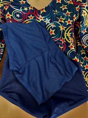 Girls Gymnastic LEOTARD & Danskin SHORTS 4/5 XS Dance 2pc GYMNAST Long ...