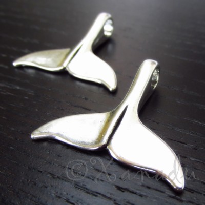 Mermaid Tail Charms 33mm Antiqued Silver Plated Pendants C1225 - 5, 10 ...