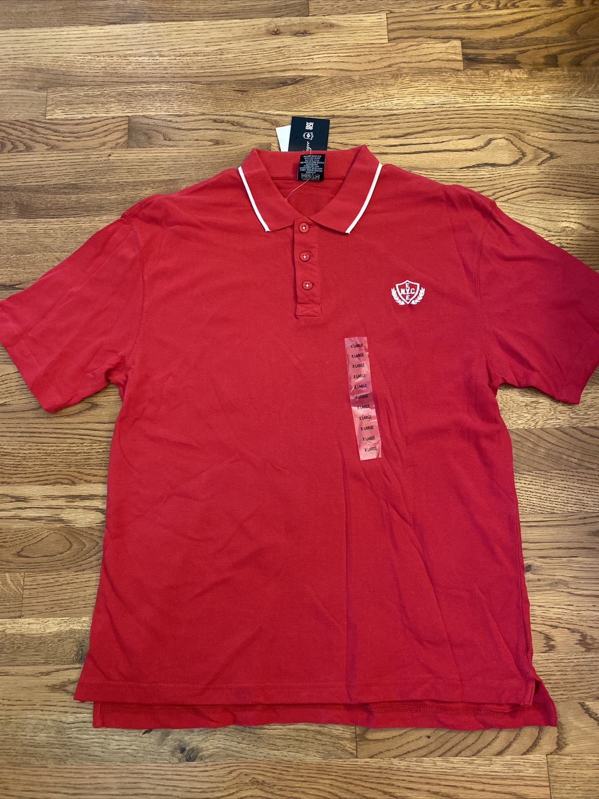 NWT Vintage ENYCE New York Sean Combs Co Embroidered Polo Shirt Red ...