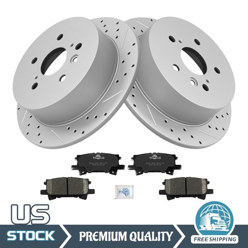 Rear Drilled Brake Rotors Ceramic Pads for Lexus RX330 RX350 RX400h ...