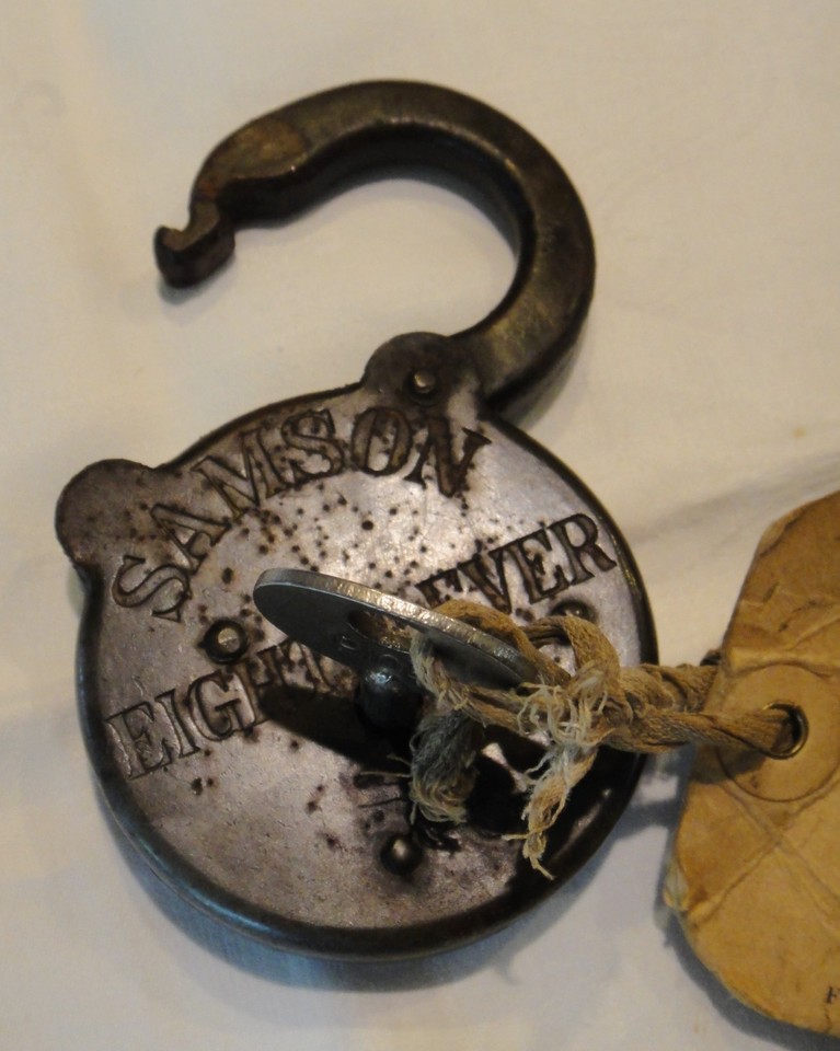 SAMSON Lever Pad Lock Original Key TAG Massey Harris Harvester Co ...