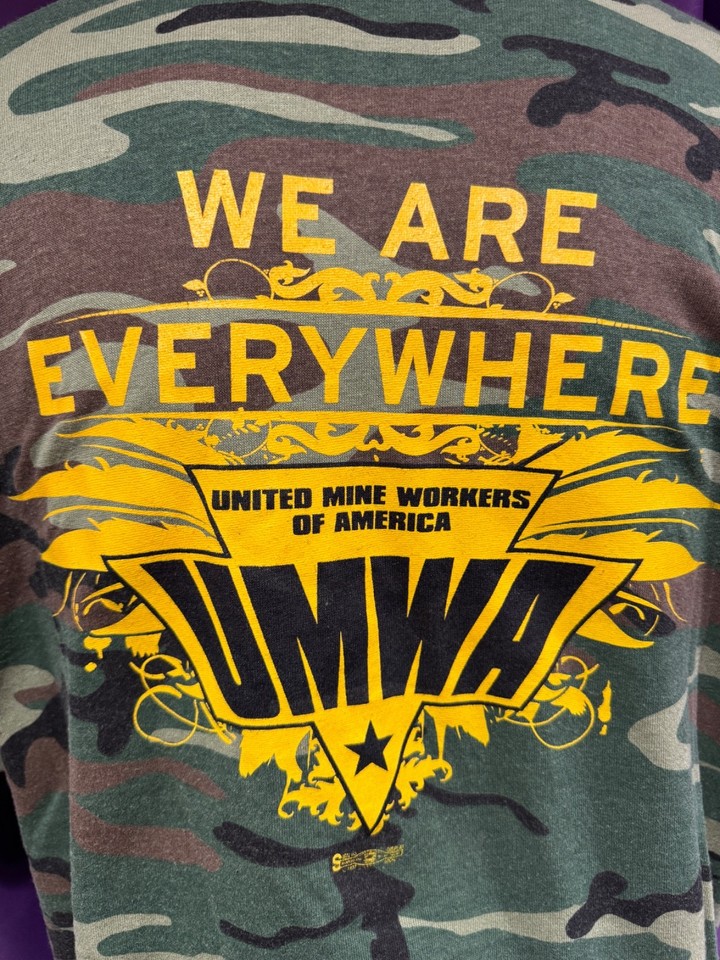1980s Vintage UMWA United Mine Workers Union Camoflage RARE 50/50 T ...