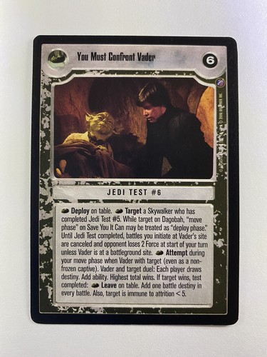 Decipher Star Wars Death Star II CCG RARE BB You Must Confront Vader ...