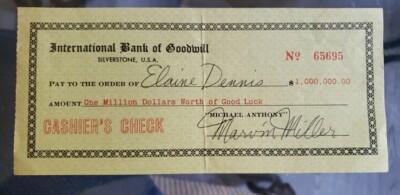 Vintage Signed Marvin Miller "Michael Anthony" Million Dollar Good Luck ...
