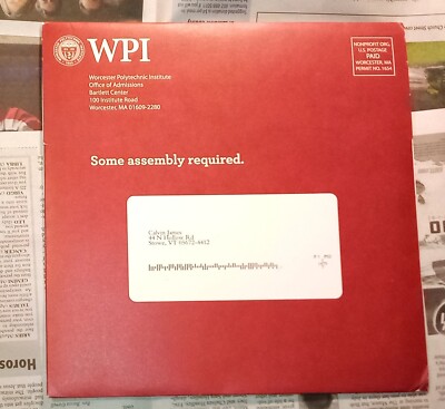 Worcester Polytechnic Institute Mailer + Cool Stickers - Ephemera | eBay