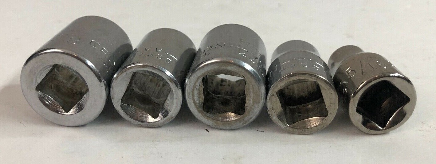 Vintage SEARS CRAFTSMAN 5 Piece Socket Set 3/8” Drive 12 Point Made in ...