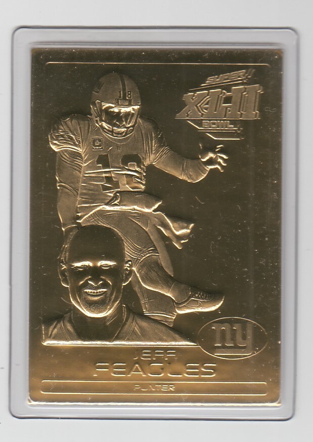 Jeff Feagles 2008 Danbury Mint Super Bowl XL11 Giants 22kt Gold Card | eBay