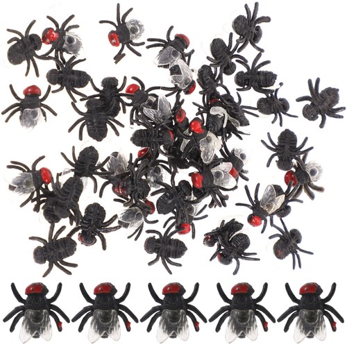 50PCS Simulation Flies Artificial Prop Fake Ant Trick Treat Flying ...